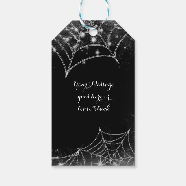 Sparkling Spiderwebs Halloween Party Favor Gift Tags | Zazzle