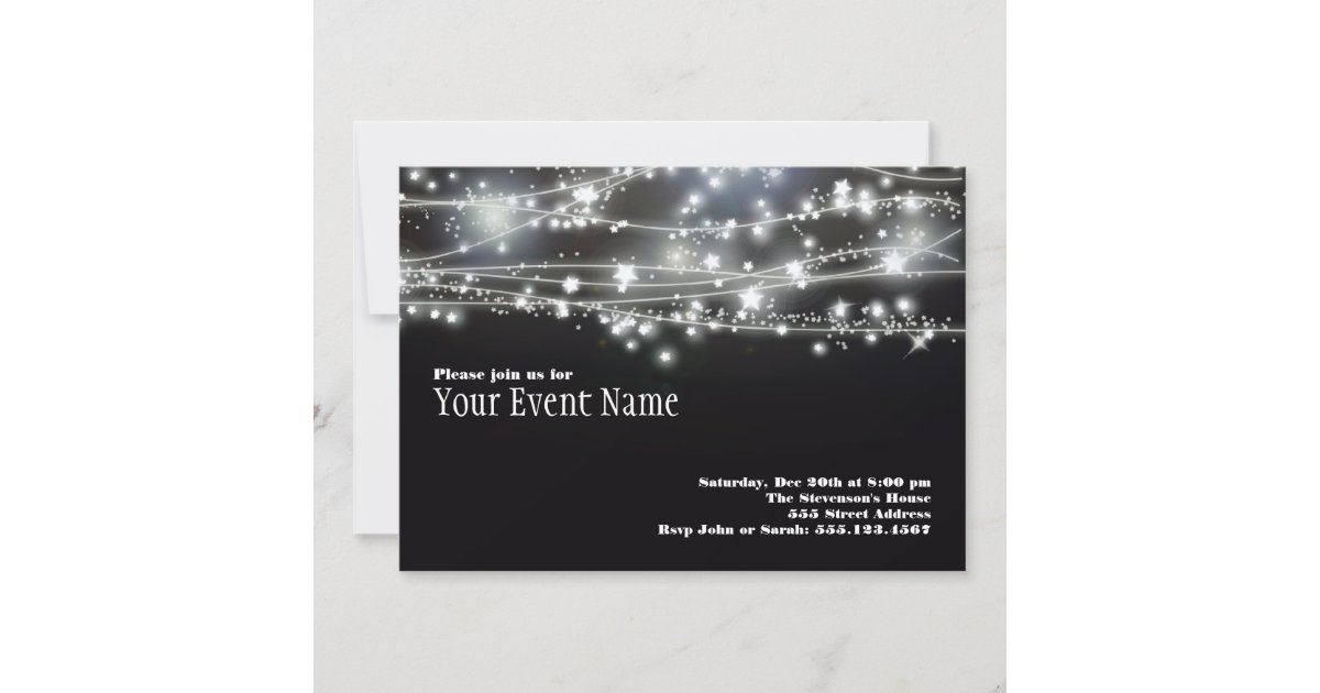 Sparkling Stars Invitation | Zazzle
