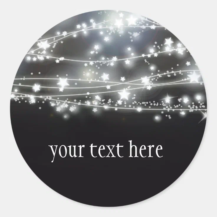 Sparkling Stars Round Sticker | Zazzle