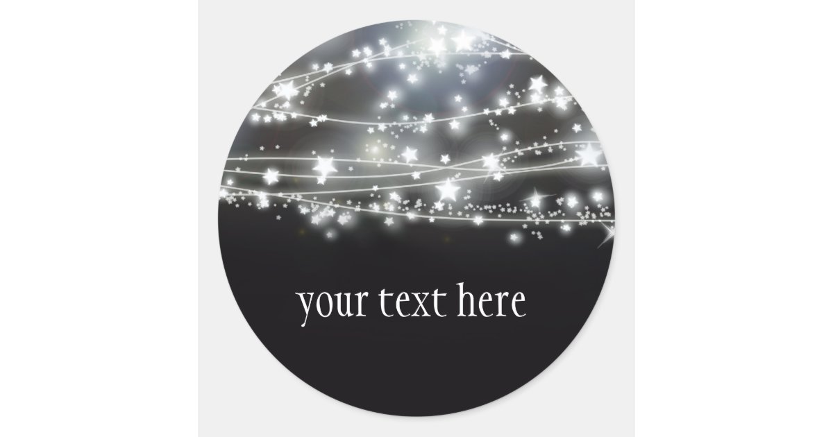 Sparkling Stars Round Sticker | Zazzle