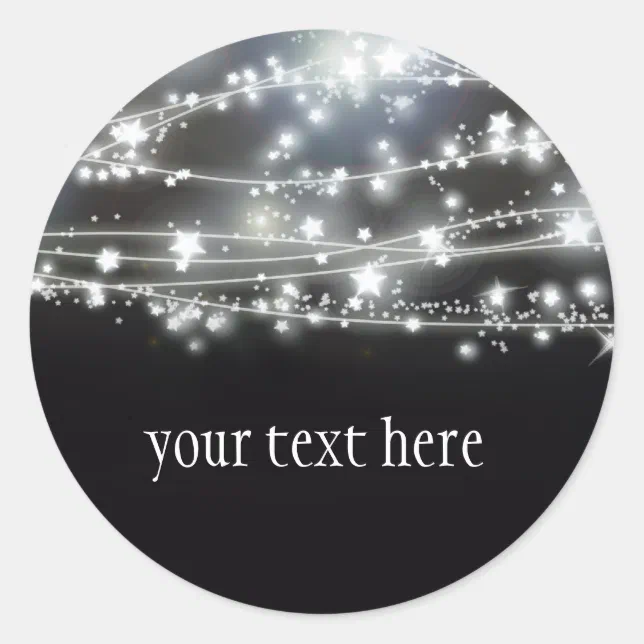 Sparkling Stars Round Sticker | Zazzle