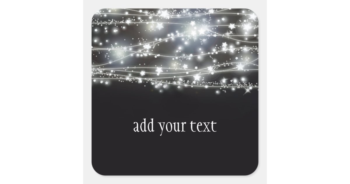 Sparkling Stars Square Sticker | Zazzle