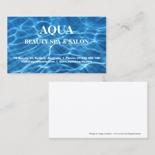 Sparkling Swimming Pool Backgorund Business card | Zazzle