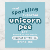 Sparkling Unicorn Pee Wine Label | Zazzle