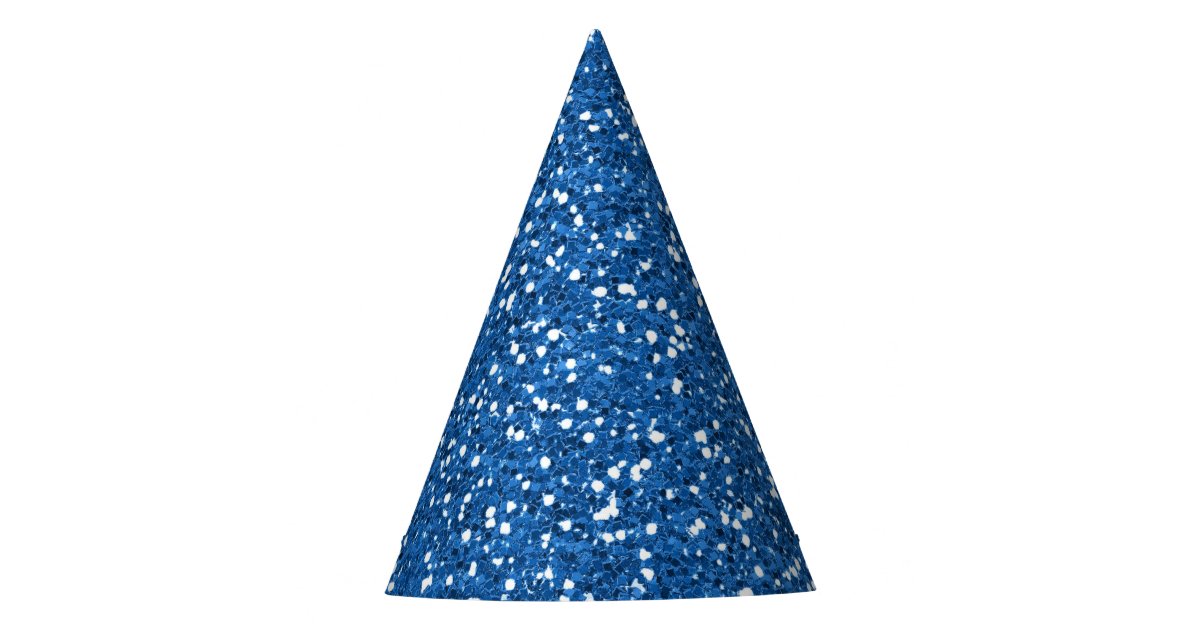 Sparkly Blue Glitter Party Hat | Zazzle