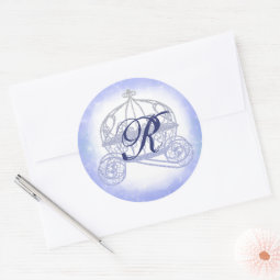 Sparkly Blue Princess Carriage Stickers | Zazzle