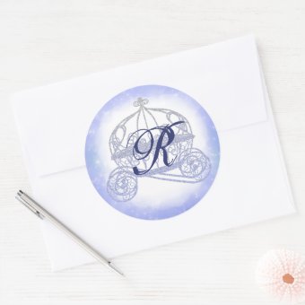 Sparkly Blue Princess Carriage Stickers | Zazzle