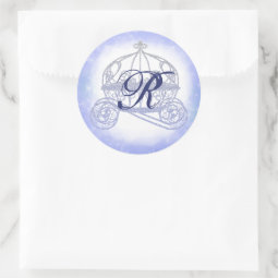 Sparkly Blue Princess Carriage Stickers | Zazzle