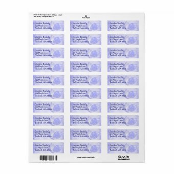 Sparkly Blue Return Address Label | Zazzle