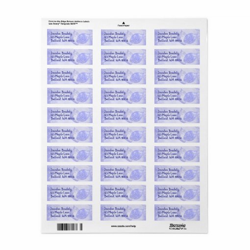 Sparkly Blue Return Address Label | Zazzle