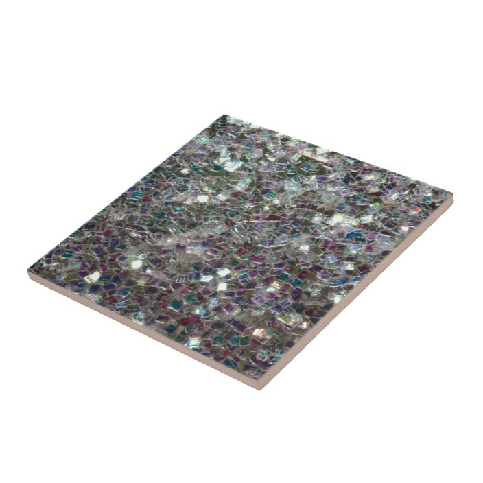 Sparkly colourful silver mosaic tile | Zazzle.com