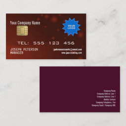 Sparkly Credit Card Maroon Business Card | Zazzle
