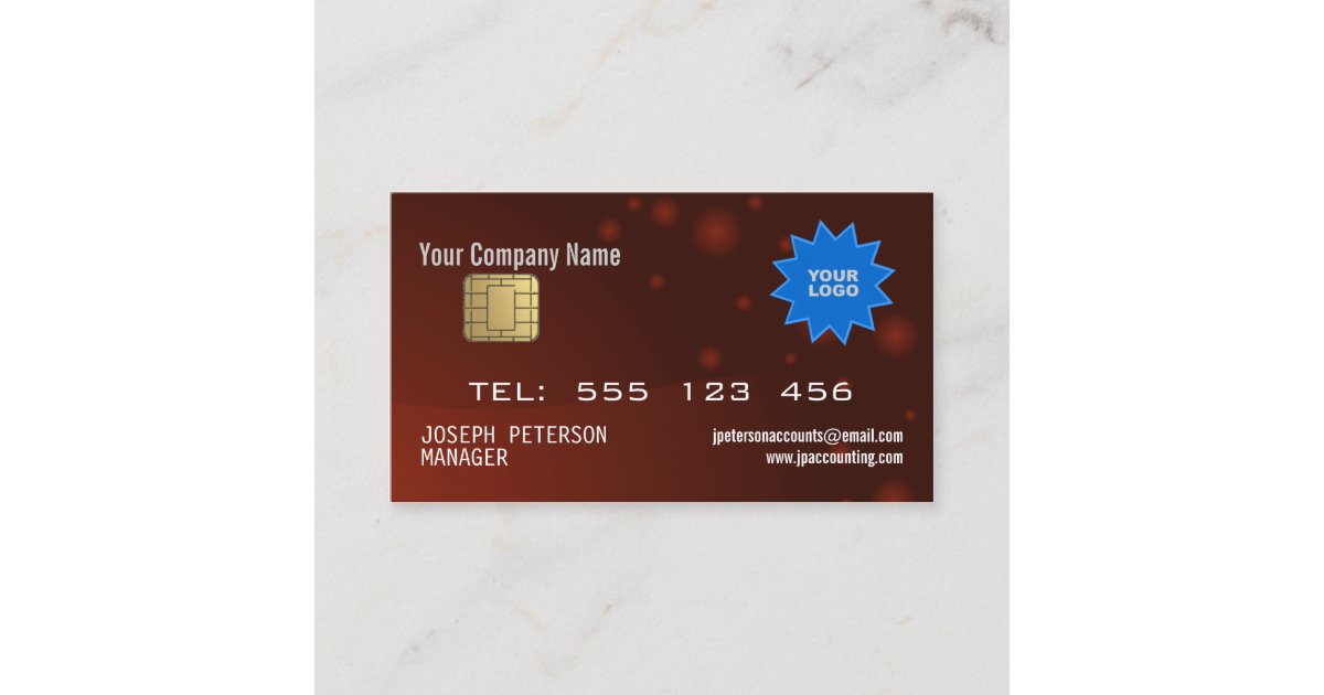 Sparkly Credit Card Maroon Business Card | Zazzle