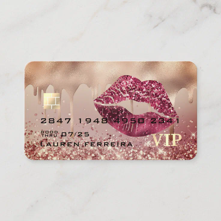 Sparkly Credit Card Style Business Card | Zazzle