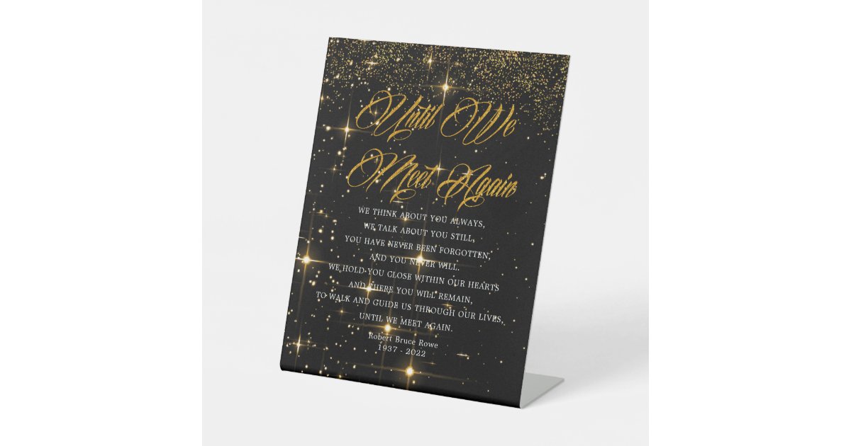 Sparkly Funeral Poem Sign | Zazzle