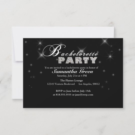 Sparkly Glitter Bachelorette Party Invitation | Zazzle.com