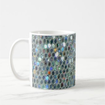 Sparkly Glitzy Silver Glitter Bling Coffee Mug | Zazzle