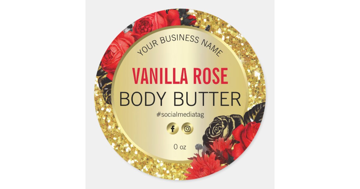 Sparkly Gold Glitter Product Labels | Zazzle