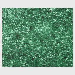 Sparkly Green Holiday Christmas Glitter Wrapping Paper | Zazzle
