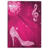Sparkly Hot Pink Music Note & Stiletto Heel Clipboard | Zazzle