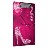 Sparkly Hot Pink Music Note & Stiletto Heel Clipboard | Zazzle