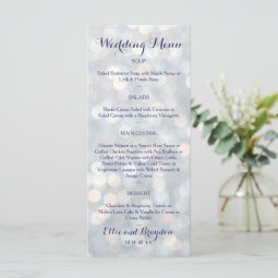 Sparkly Lights Wedding Menu | Zazzle