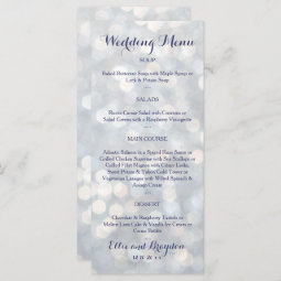 Sparkly Lights Wedding Menu | Zazzle