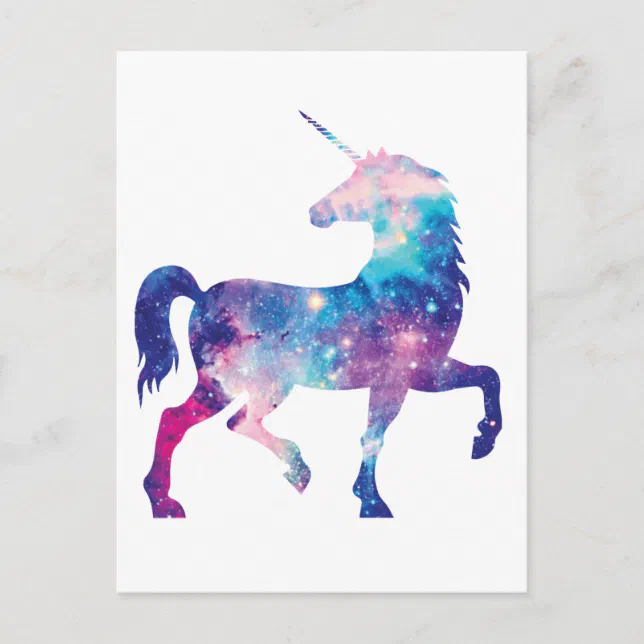 Sparkly Magical Unicorn Postcard | Zazzle