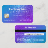 Sparkly Mermaid Purple Blue Glitter Credit Card | Zazzle