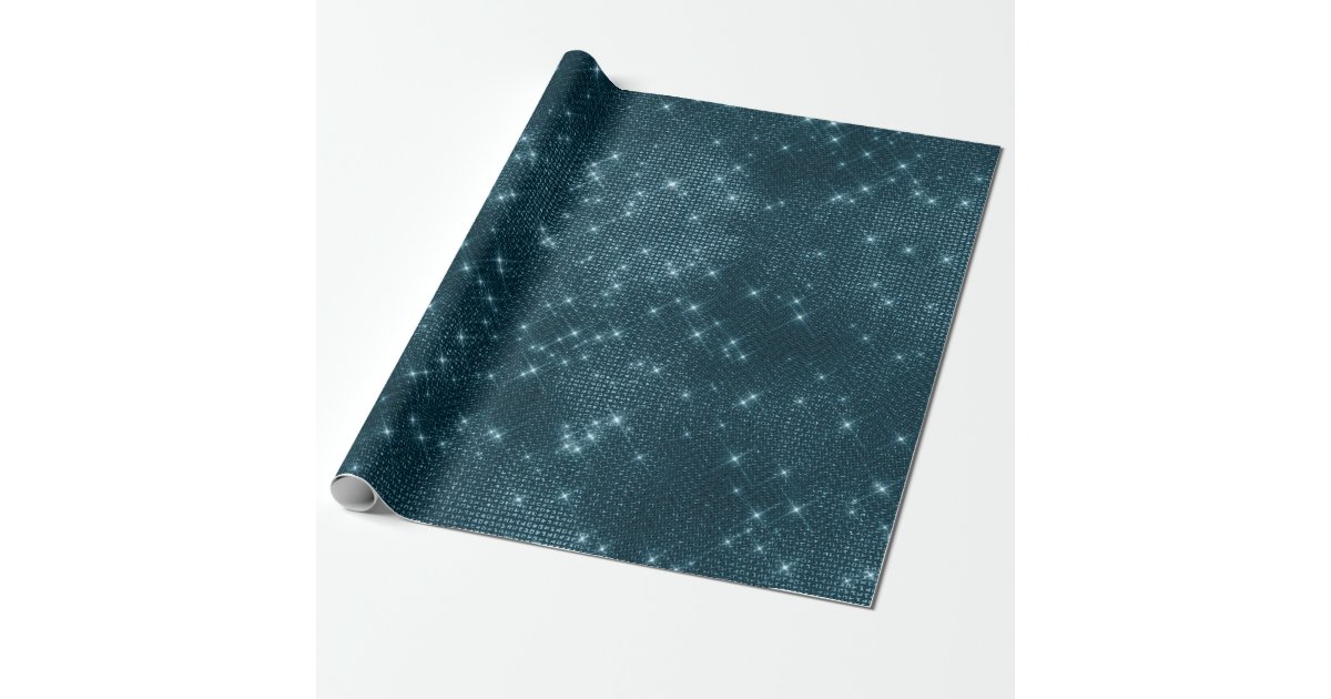 Sparkly Metallic Teal Blue Urban Minimal Wrapping Paper | Zazzle