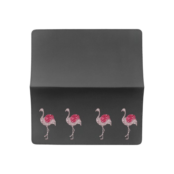 Sparkly Pink Glitter Flamingos Checkbook Cover | Zazzle.com