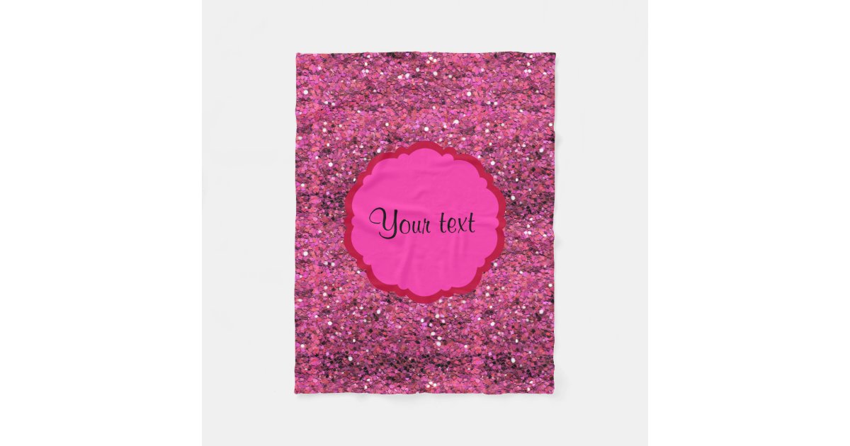 Sparkly Pink Glitter Fleece Blanket | Zazzle