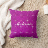Sparkly pink glitter girly girl throw pillow | Zazzle