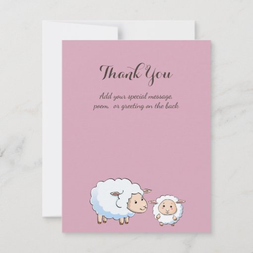 Sparkly Pink, Gray Lamb Baby Girl Shower Supplies Invitation | Zazzle