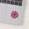Sparkly Pink Spider Web Sticker | Zazzle