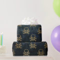 Sparkly Pirate Jolly Roger on Dark Background Wrapping Paper | Zazzle