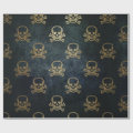 Sparkly Pirate Jolly Roger on Dark Background Wrapping Paper | Zazzle