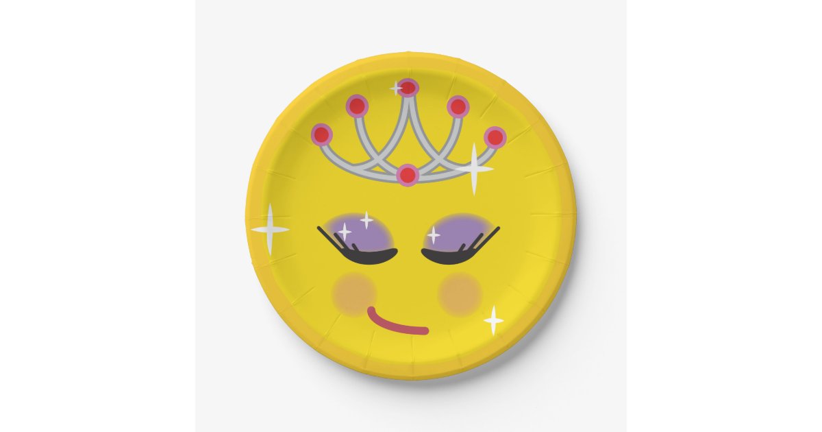 Sparkly Princess Emoticon Paper Plates | Zazzle
