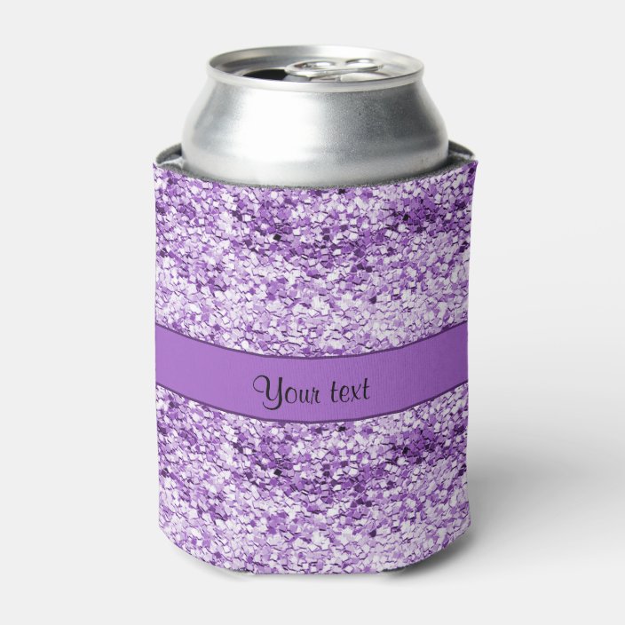 Sparkly Purple Glitter Can Cooler | Zazzle.com