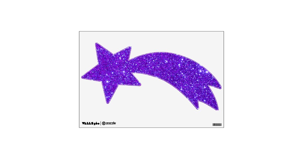 Sparkly Purple Violet Shooting Stars Universe Wall Sticker | Zazzle