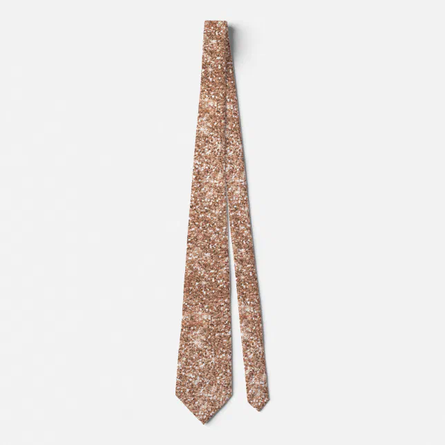 Sparkly Shiny Glitter Rose Gold Neck Tie | Zazzle