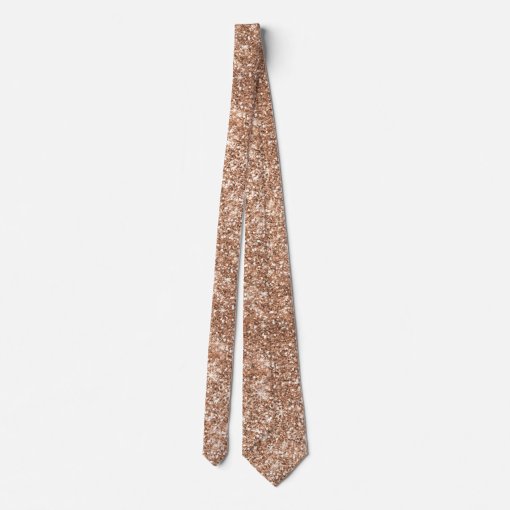 Sparkly Shiny Glitter Rose Gold Neck Tie | Zazzle