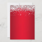 Sparkly Silver Glitter Red Gradient Invitation | Zazzle