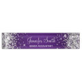 Sparkly Silver Glitter Royal Purple Gradient Desk Name Plate | Zazzle