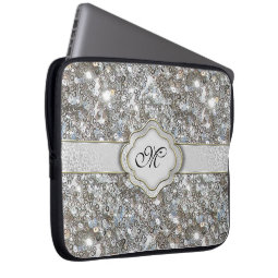 Sparkly Silver Sequin Laptop Sleeve | Zazzle