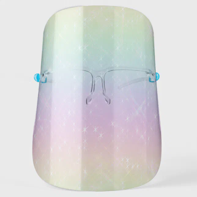 Sparkly Spring Rainbow Pastel Ombre Face Shield | Zazzle
