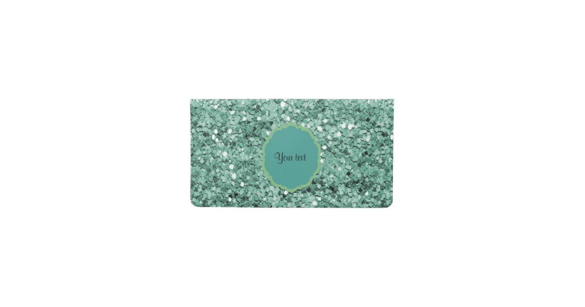 Sparkly Teal Glitter Checkbook Cover | Zazzle