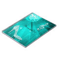 Sparkly Teal Music Note & Stiletto Heel Notebook | Zazzle