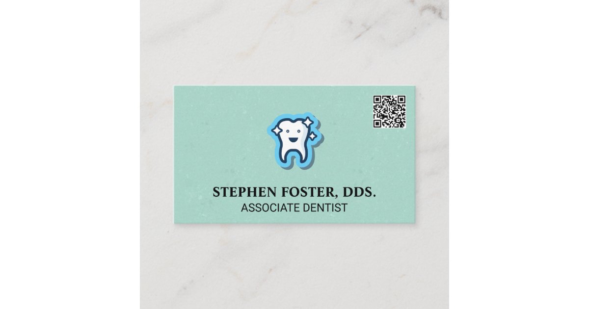 Sparkly Tooth Icon | QR Code Business Card | Zazzle
