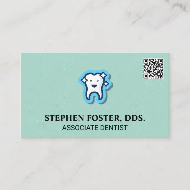 Sparkly Tooth Icon | QR Code Business Card | Zazzle